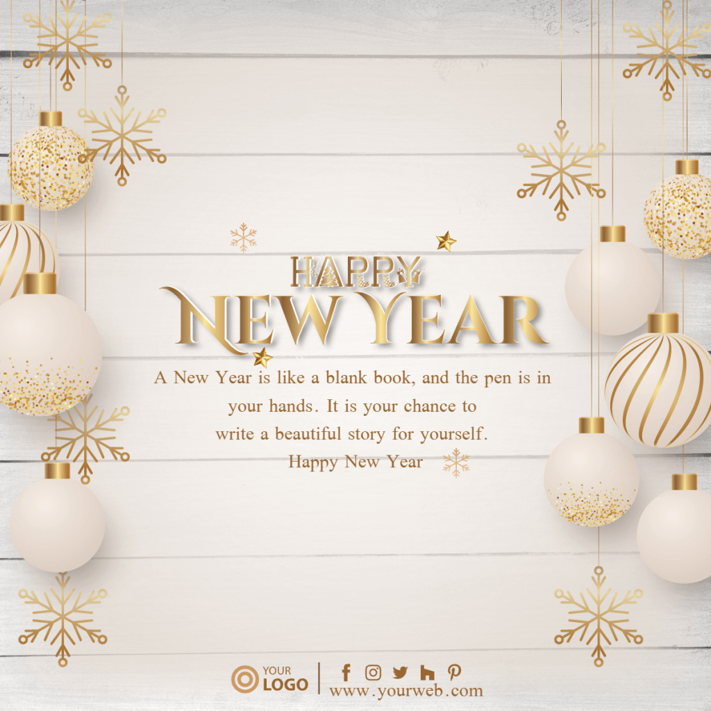 Modern Social Media Post Template - Happy New Year | 3D DECORATIVE