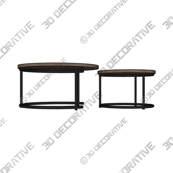 Fulton Coffee Nest of Tables, Pine Effect | 3D DECORATIVE
