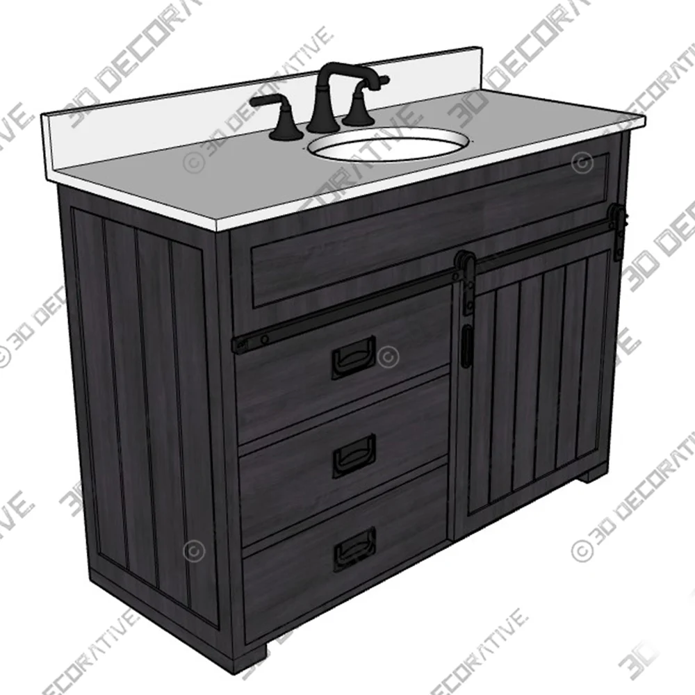 Morriston 48-inch Distressed Java Undermount Single Sink Vanity
