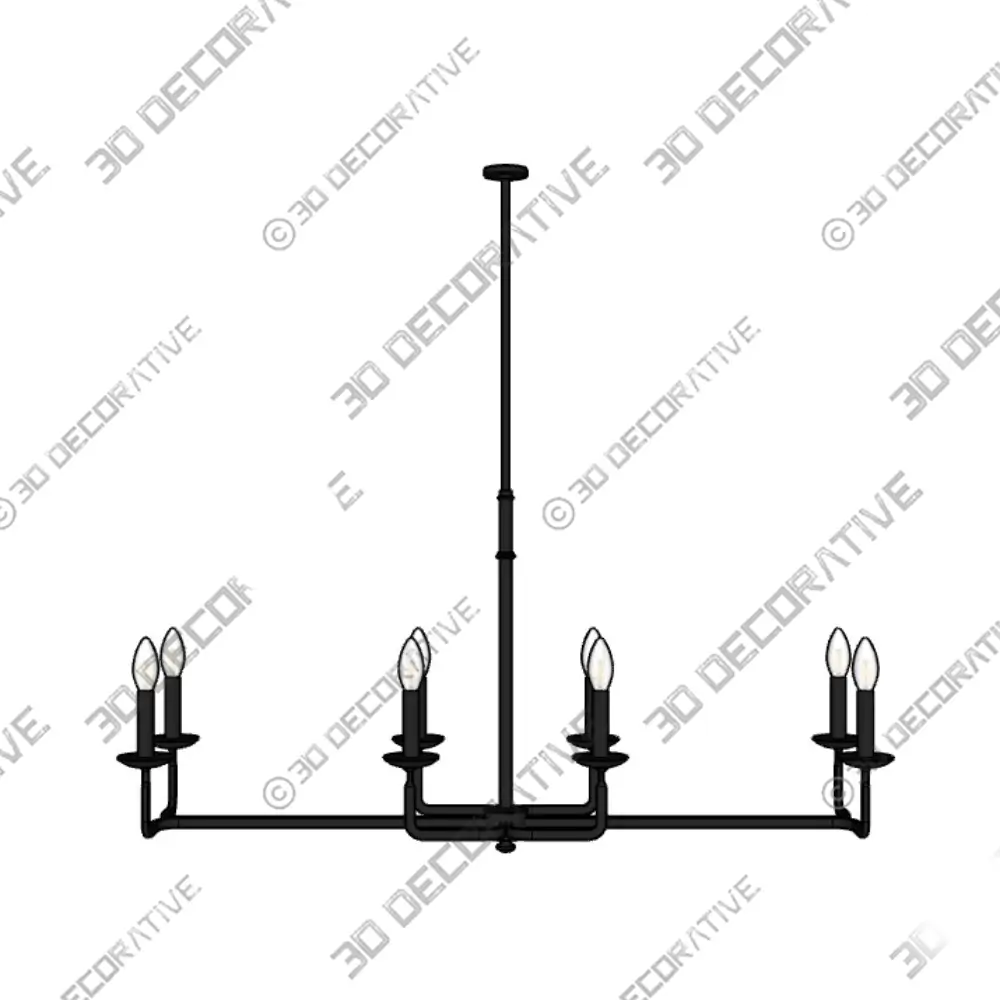Ansley Hanging Candlestick Island Chandelier - Iron 8-Light