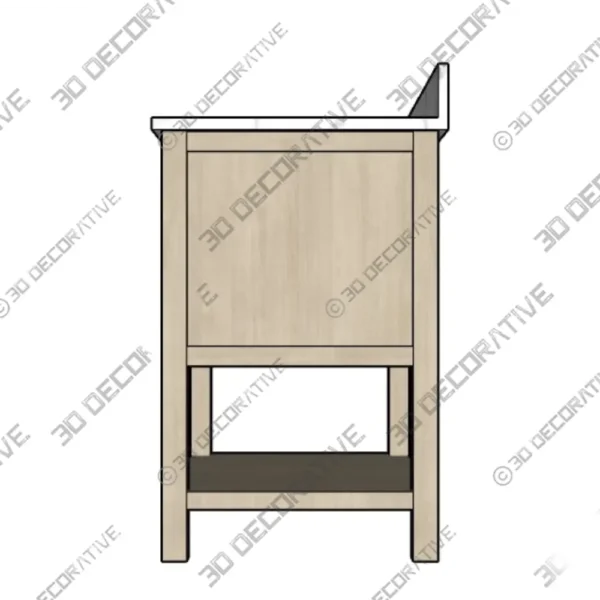 Natural Wood Bath Vanity – Arcott 31″ Oak Fluted Cabinet