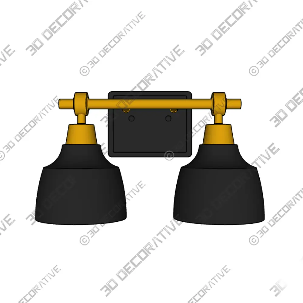 Escarment Black Brass Vanity Light – 2‑Light Fixture
