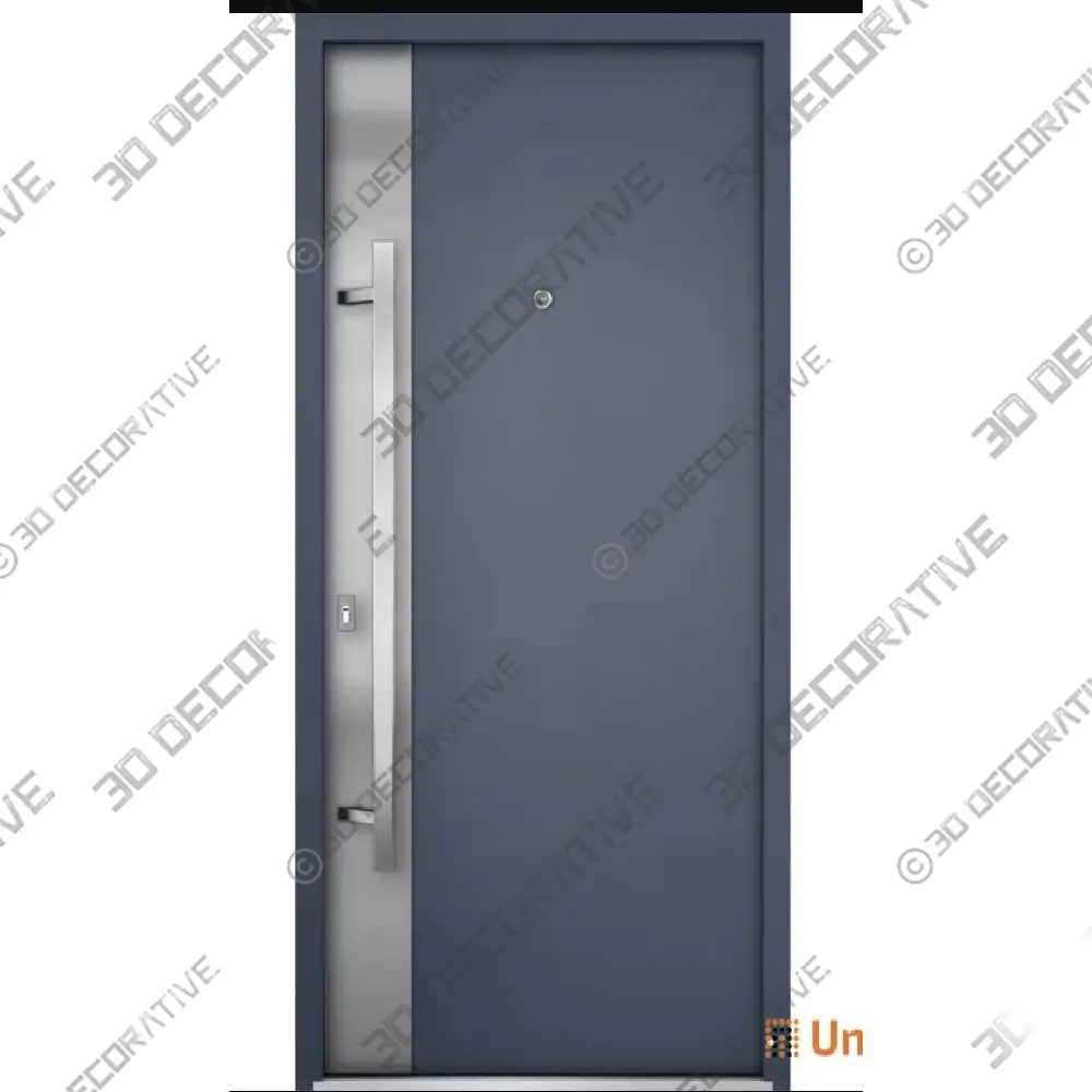 Front Exterior Prehung Steel Door - Stainless Modern by Deux