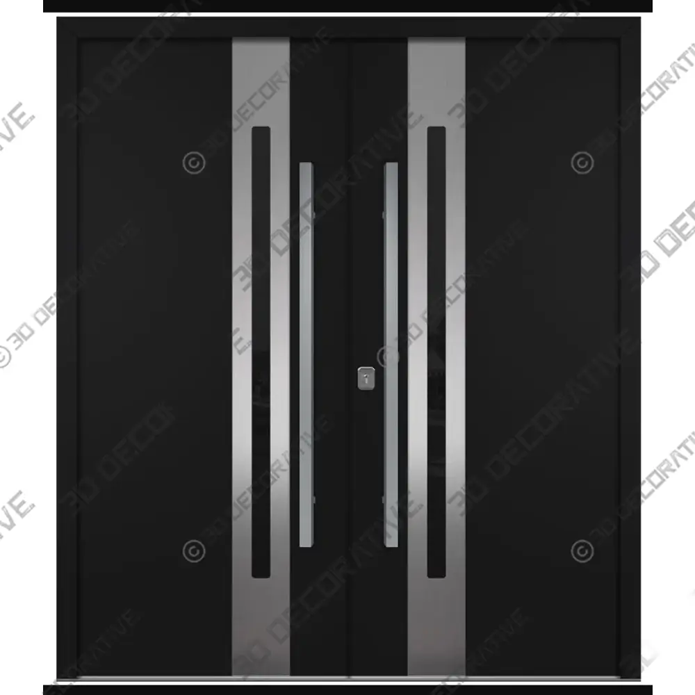 Nova Inox S2 Double Door - Black Steel Prehung Set