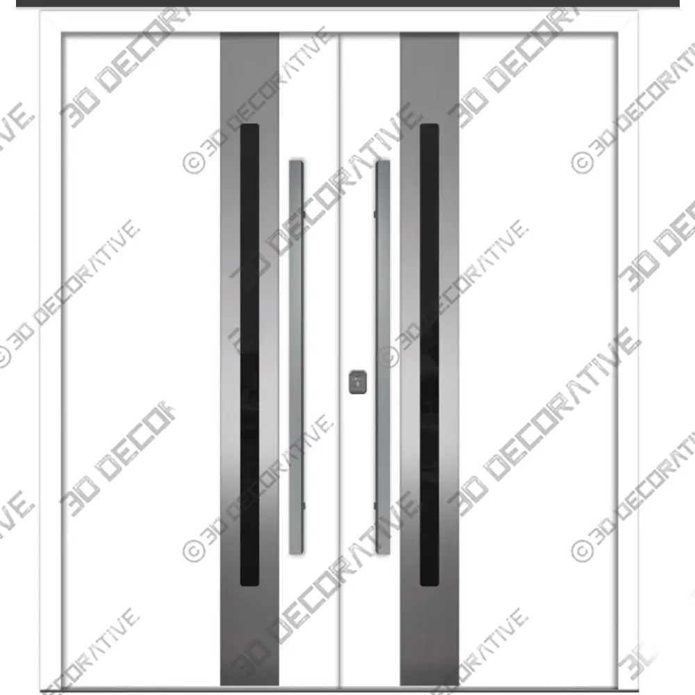 White Steel Double Doors - Nova Inox S2 Commercial Set